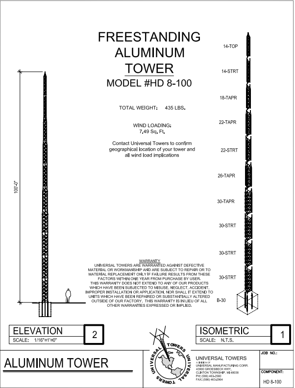 Universal Towers 100' Tower Kits – Antenna Parts Outlet